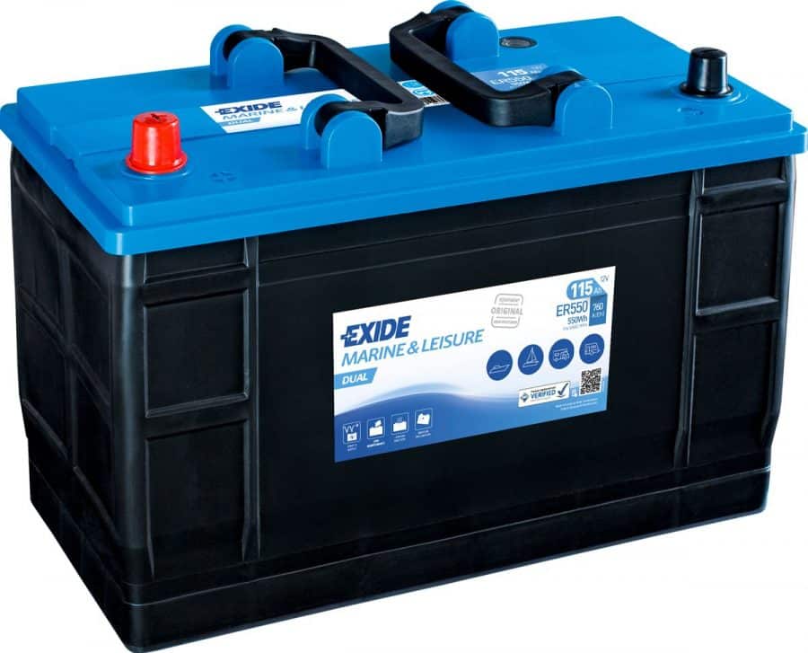 Exide Marine DUAL 12V ER550 350x175x235 29kg | Batteryhouse – Testers ...
