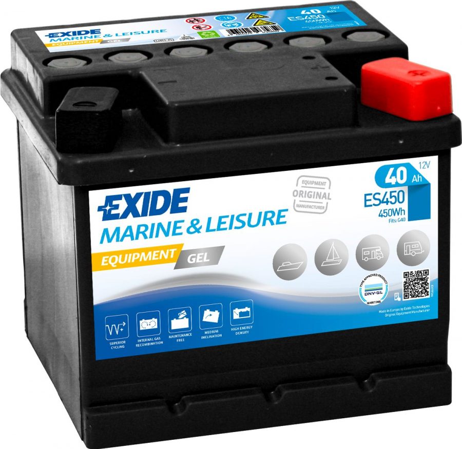 Exide Marine EQUIPMENT GEL 12V ES450 210x175x175 15kg | Batteryhouse ...