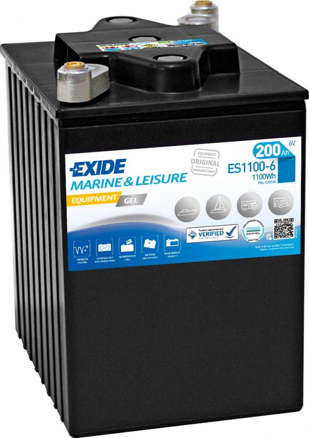 Exide Marine EQUIPMENT GEL 6V ES1100-6 244x190x275 32kg | Batteryhouse ...